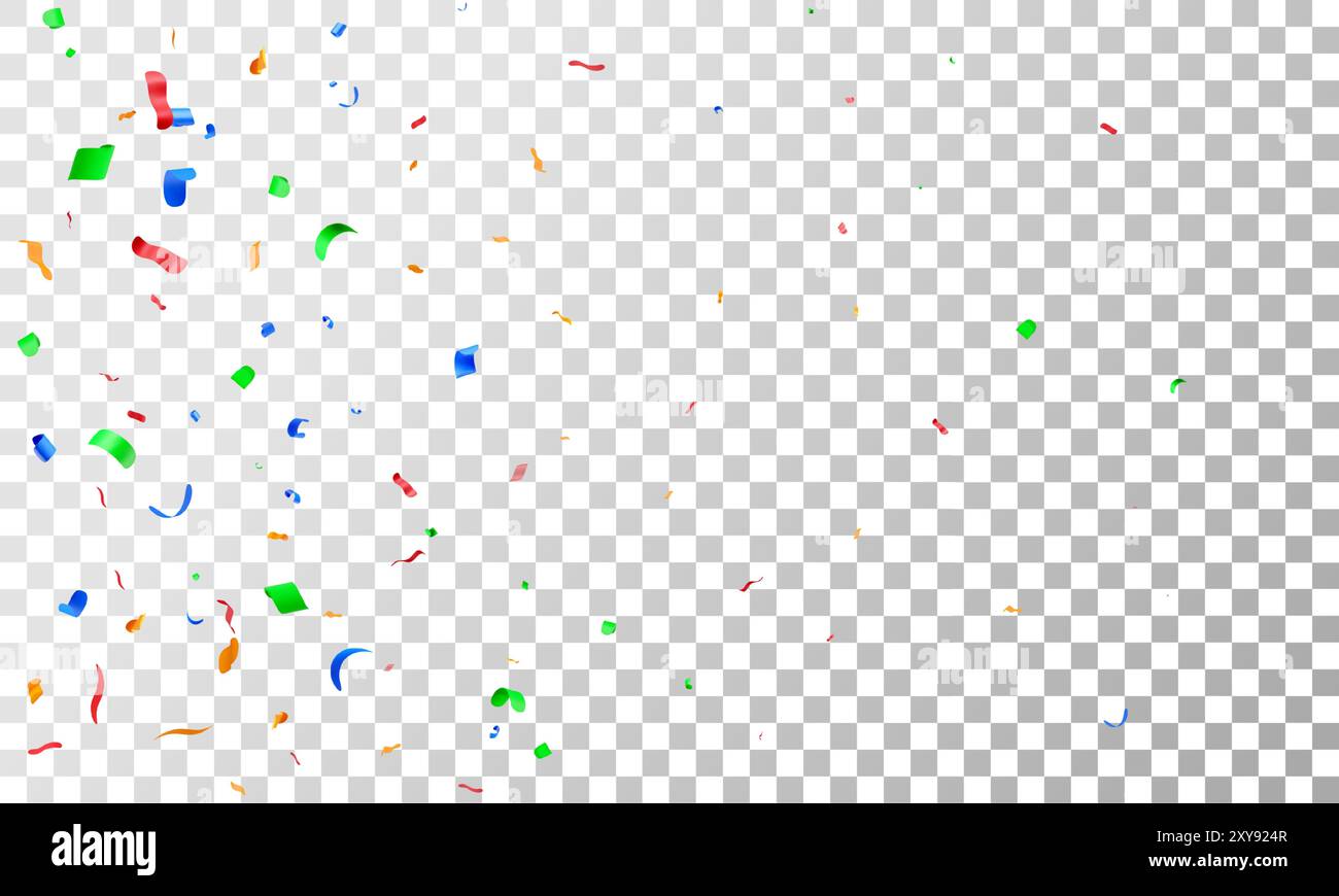 3D color party confetti on transparent background Stock Vector Image ...