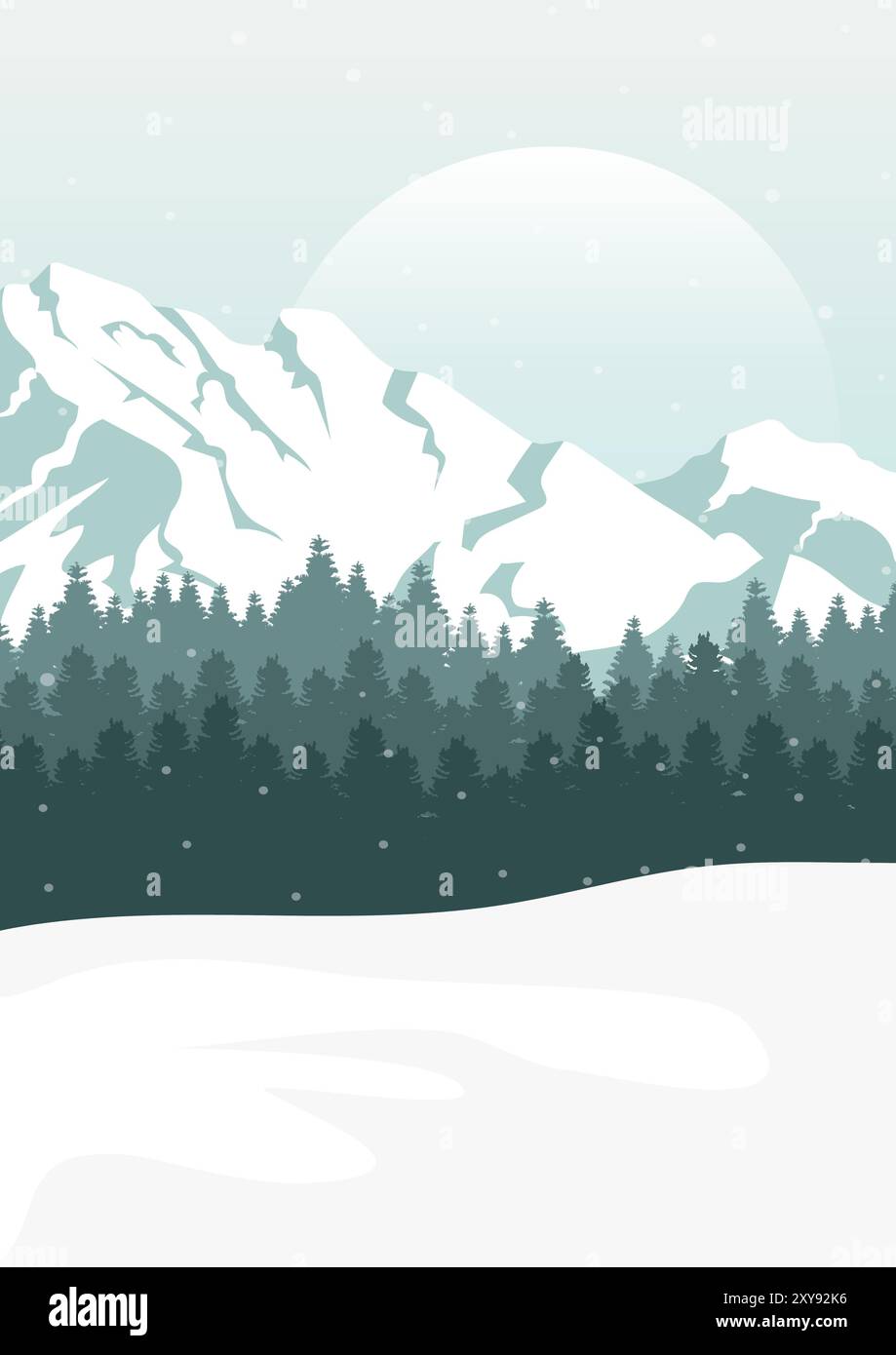 Aerial view frozen forest in Stock Vector Images - Alamy