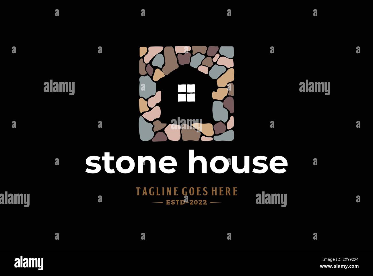 stone house logo vector icon illustration Stock Vector Image & Art - Alamy