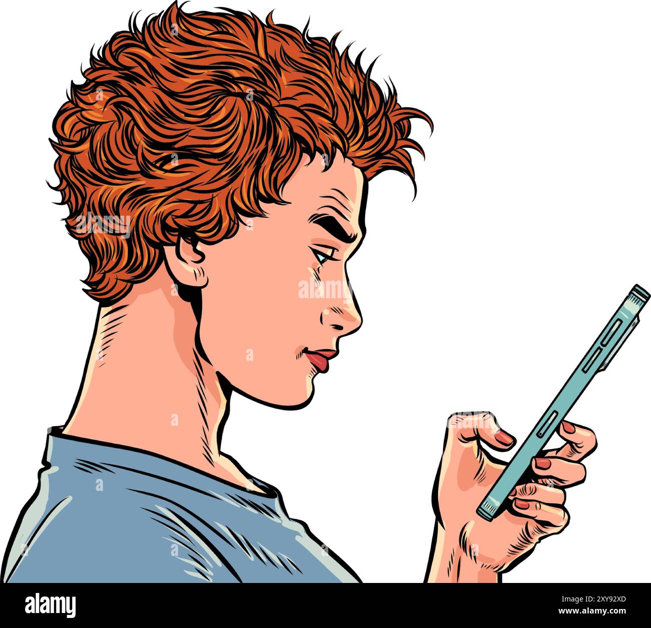 Cartoon serious girl hi-res stock photography and images - Alamy