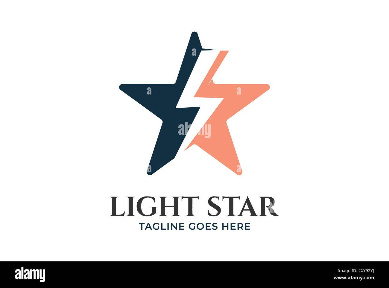 Modern Simple Minimalist Star with Thunder Light Power Energy Logo ...
