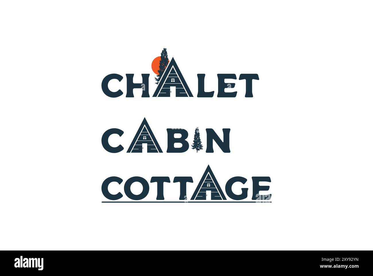 Cabin Chalet Cottage Text Type Font Word Logo for Outdoor Adventure ...