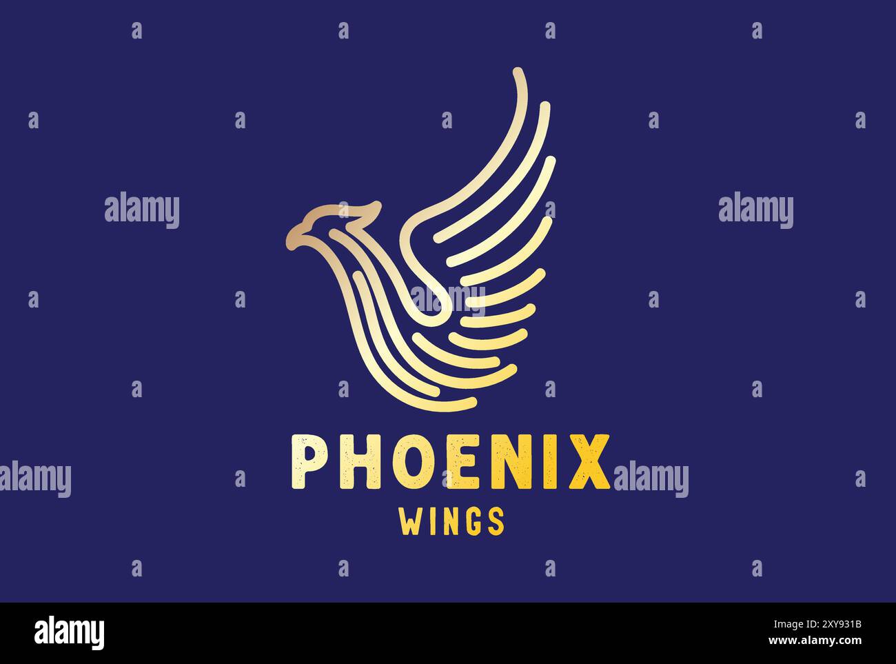 Luxury Golden Phoenix Wings Logo Design Vector Stock Vector Image & Art ...