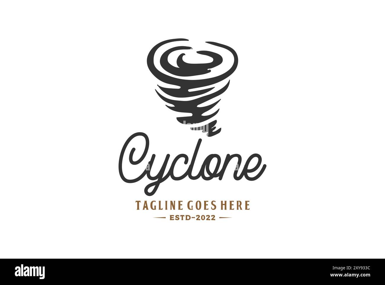 Retro Typhoon Cyclone Hurricane Tempest Logo Design Vector Stock Vector ...