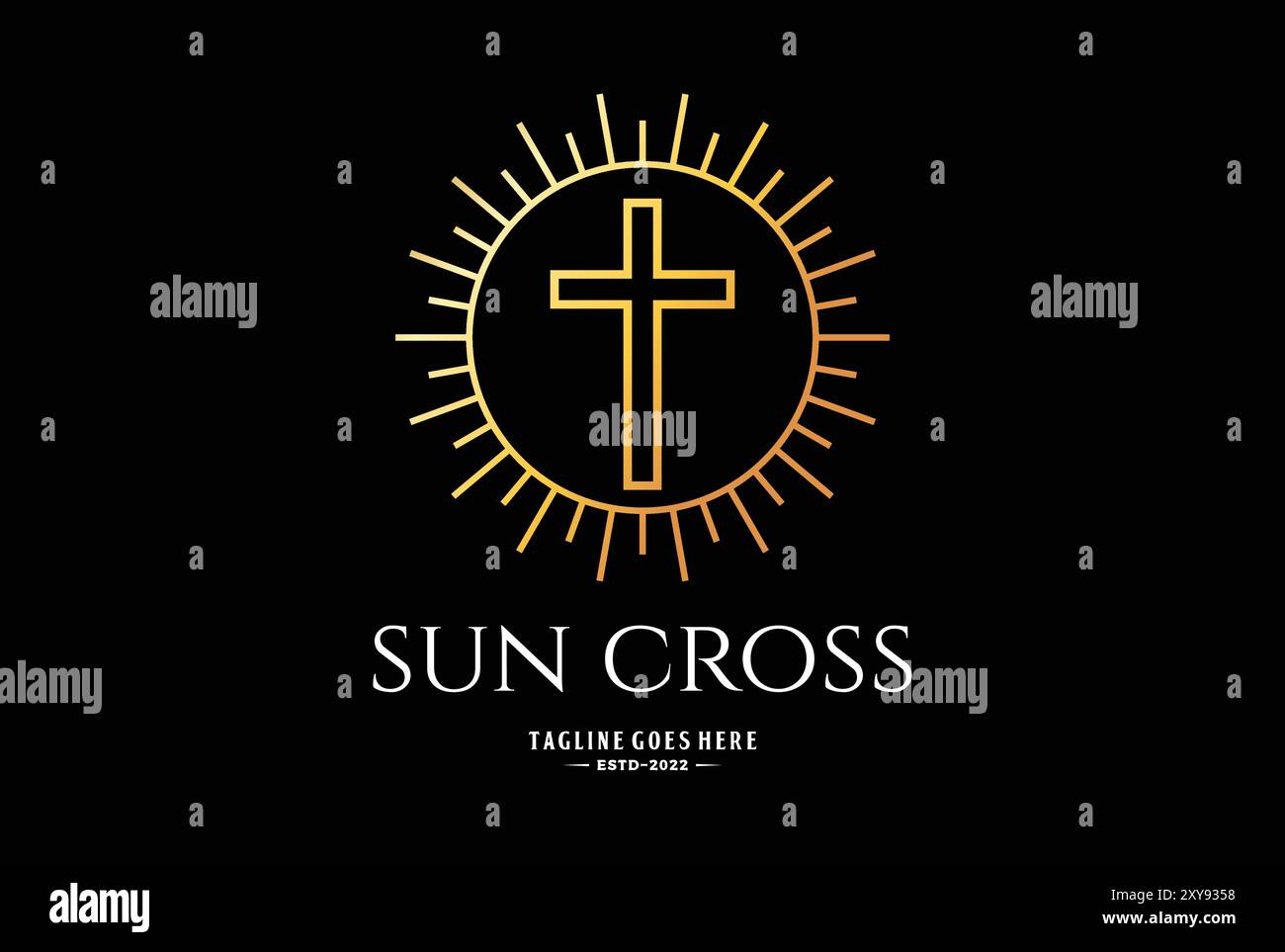 Elegant Luxury Rise Sun Light Jesus Christian Cross Line for Chapel ...