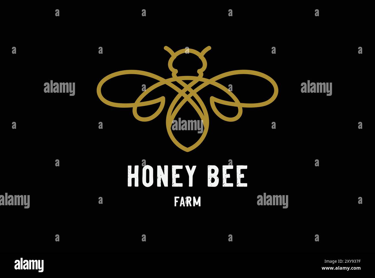 Minimal bee logo hi-res stock photography and images - Alamy
