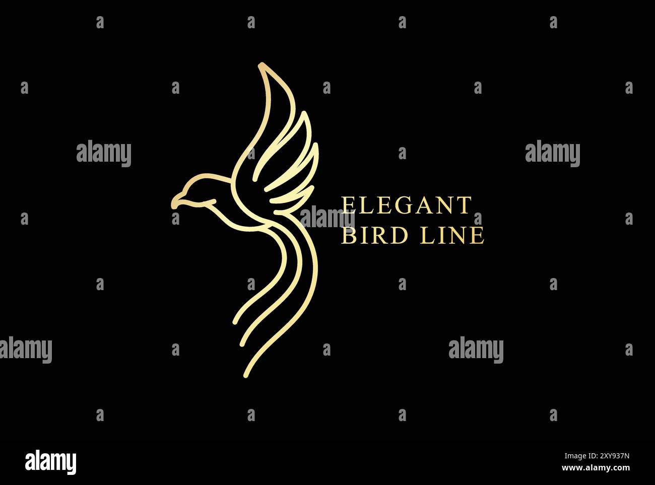 Simple Minimalist Luxury Flying Bird Line Monogram Logo Design Vector Stock Vector Image & Art ...