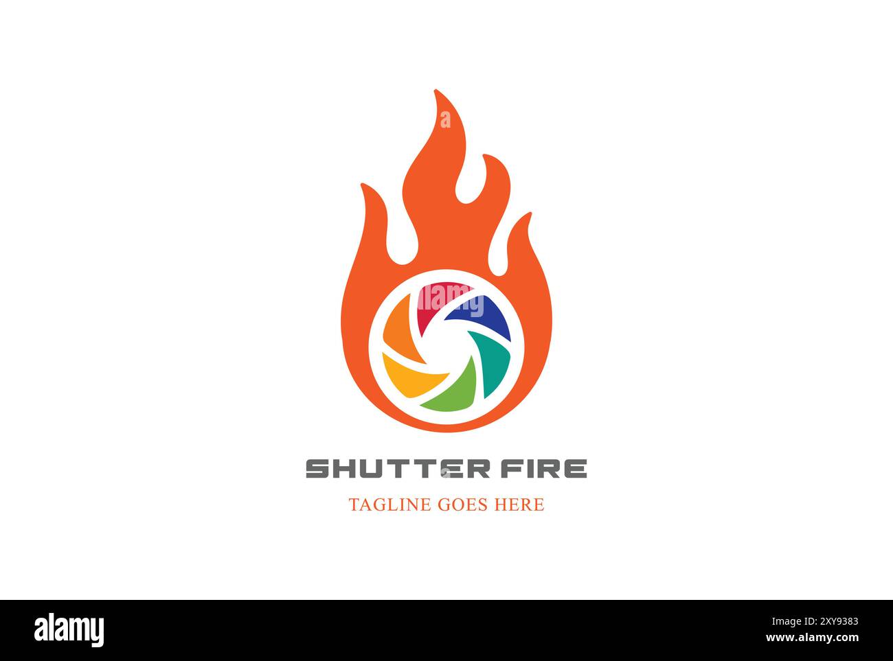 Burn Fire Flame Shutter Lens Aperture Camera Photography Logo Design ...