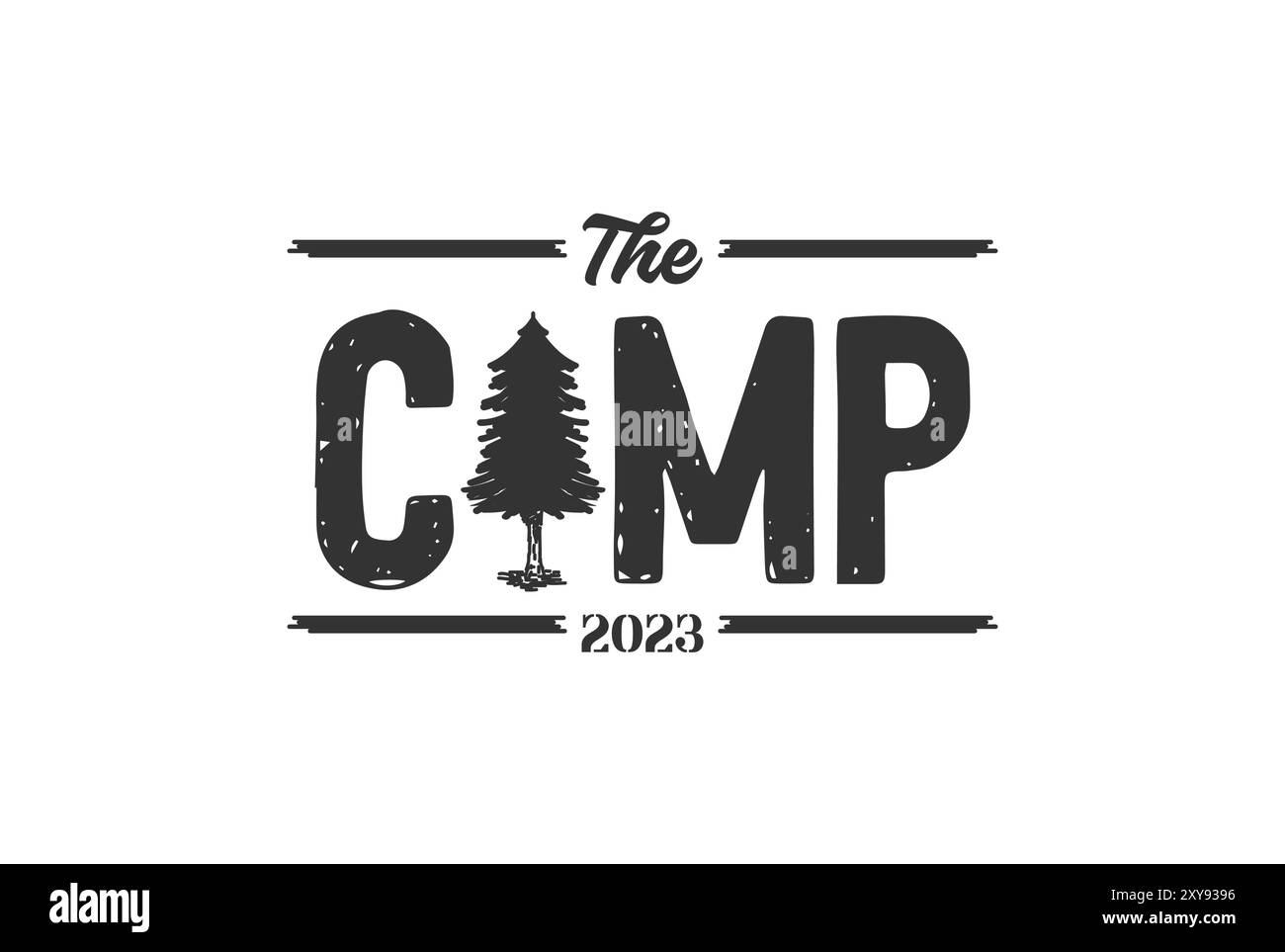 Camp Letter Type Text Word Lettering Typography for Outdoor Adventure ...