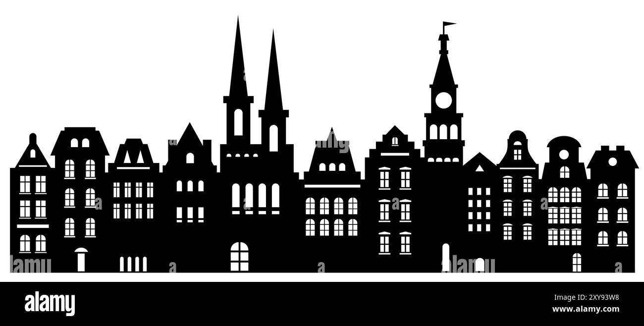 Skyline old houses in Stock Vector Images - Alamy