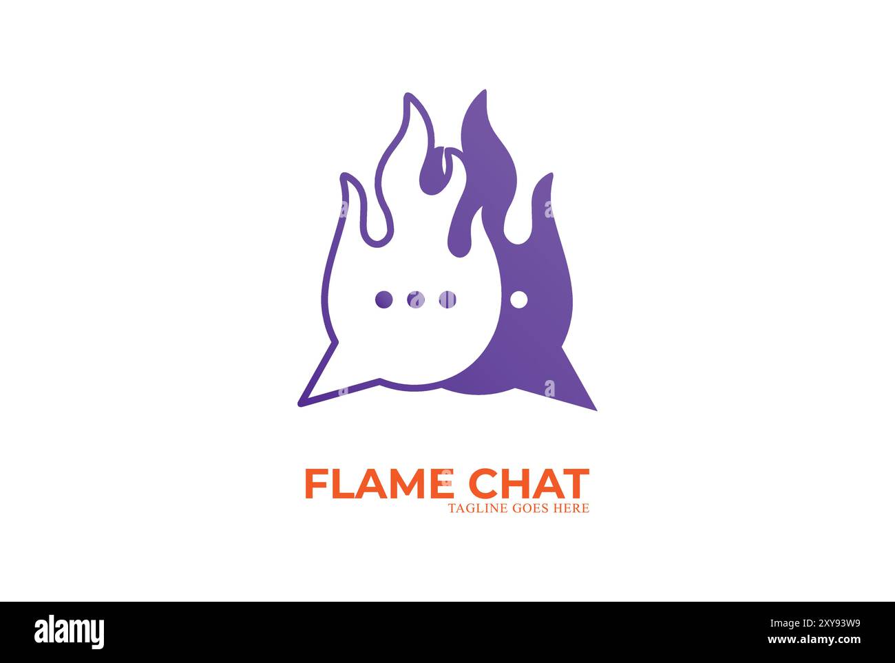 Simple Minimalist Modern Flame Fire Burn Chat Apps for Speech ...