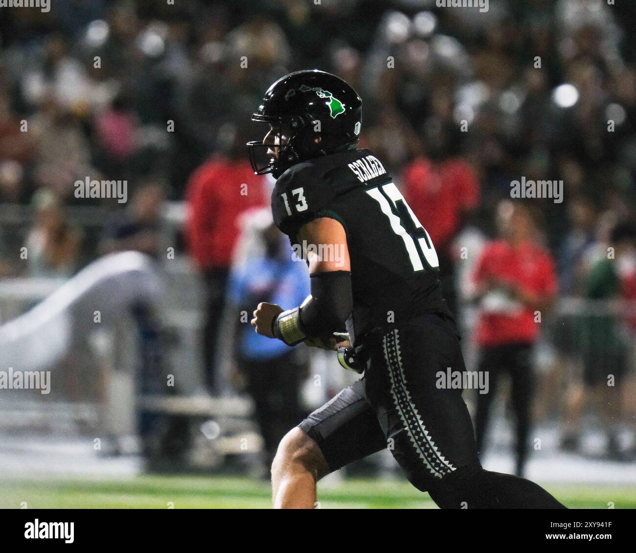 August 24, 2024: Hawaii Rainbow Warriors quarterback Brayden Schager ...