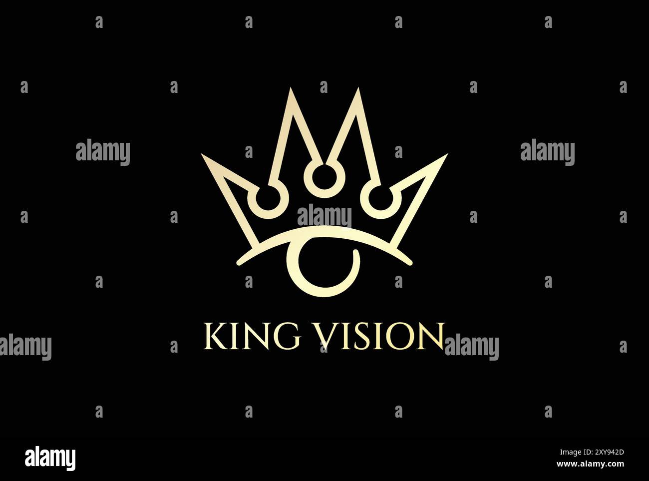 Elegant Luxury Golden King Queen Crown Eye Vision Logo Stock Vector ...