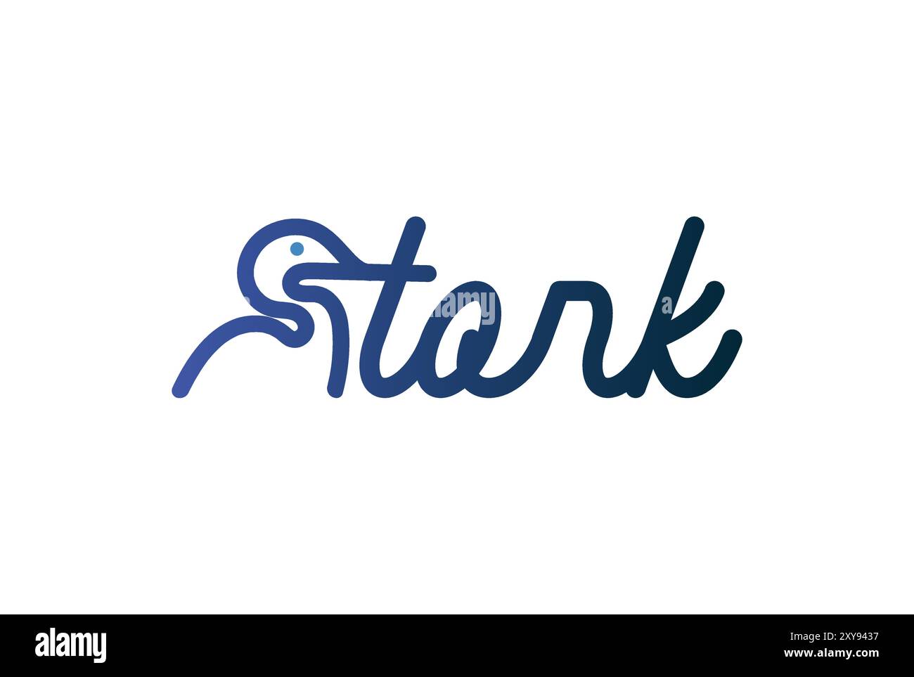 Letter Stork Heron Ibis Bird Font Type Text Word Logo Design Stock ...