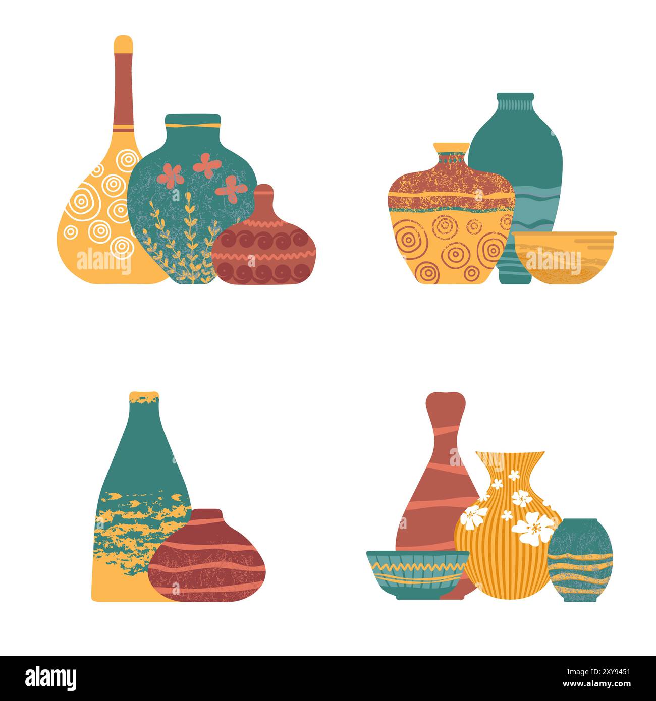 Earthenware pottery collection Stock Vector Images - Alamy