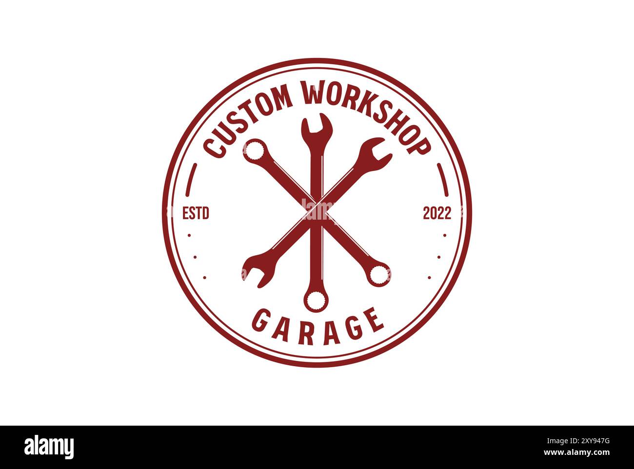 Vintage Retro Crossed Wrench Badge Emblem for Custom Garage Workshop ...