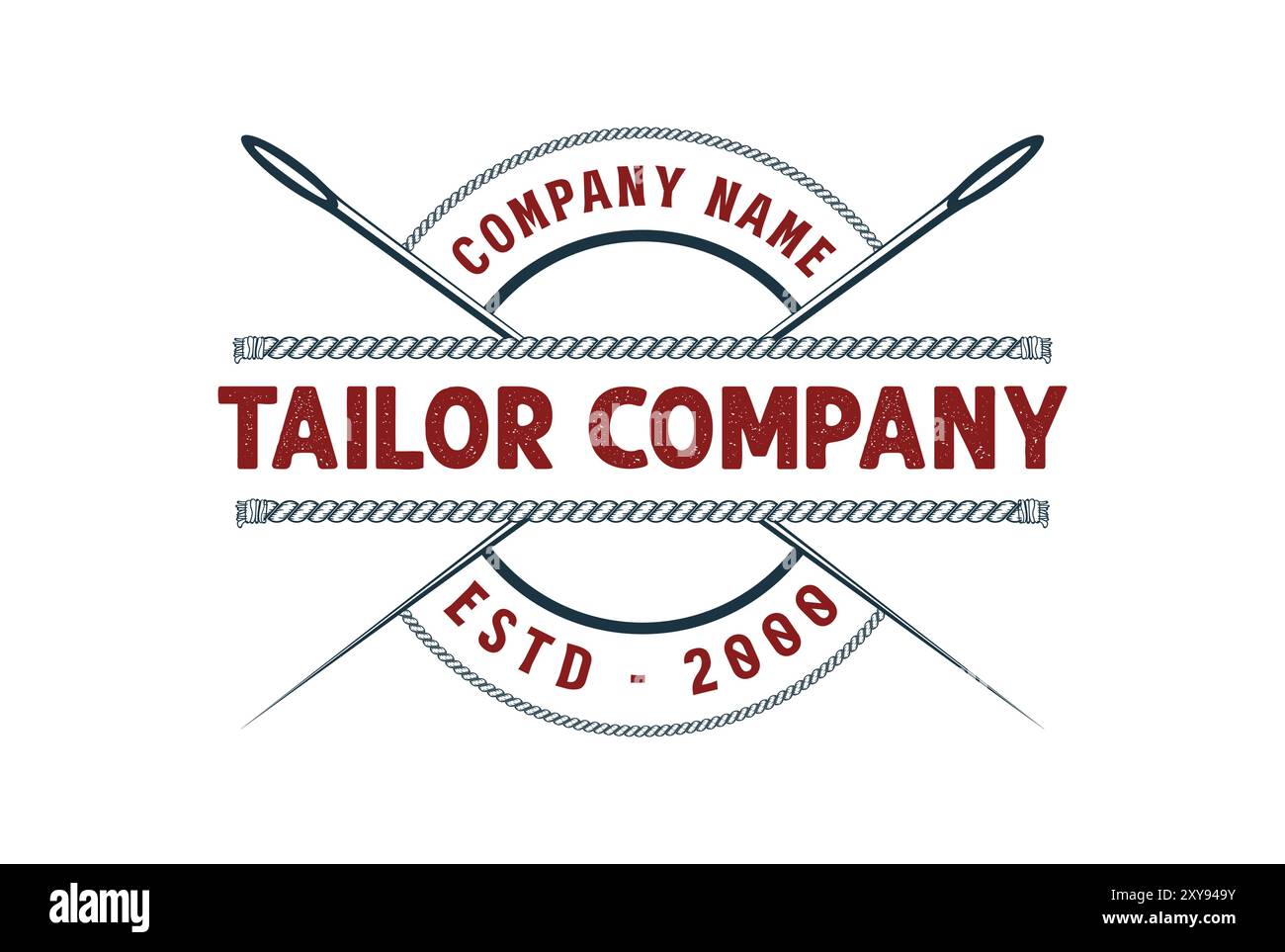 Vintage Retro Crossed Needle with Yarn Badge Emblem for Tailor ...