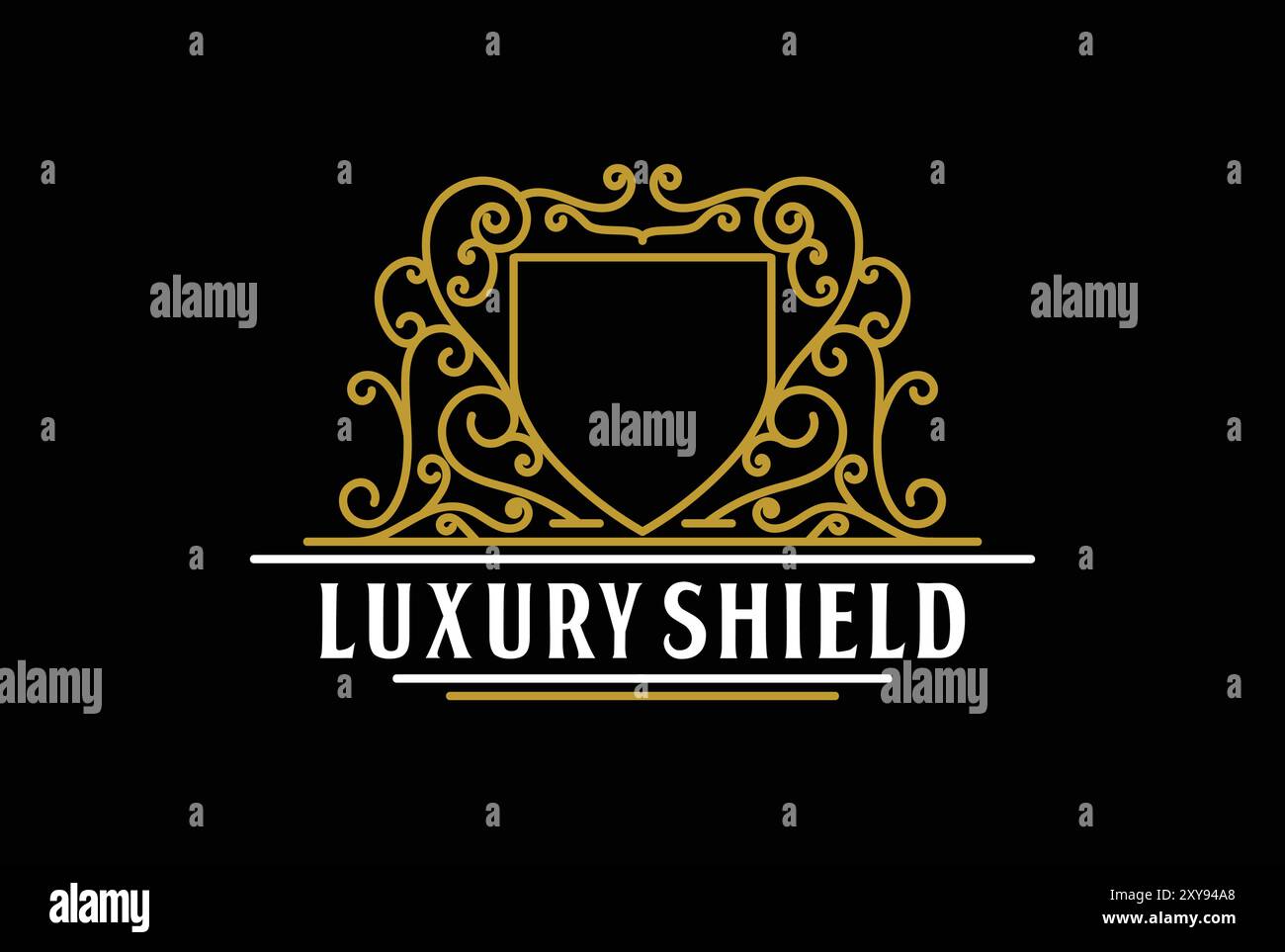 Shield Vintage Border Frame Royal Crown Crest Badge Emblem Stamp Label ...