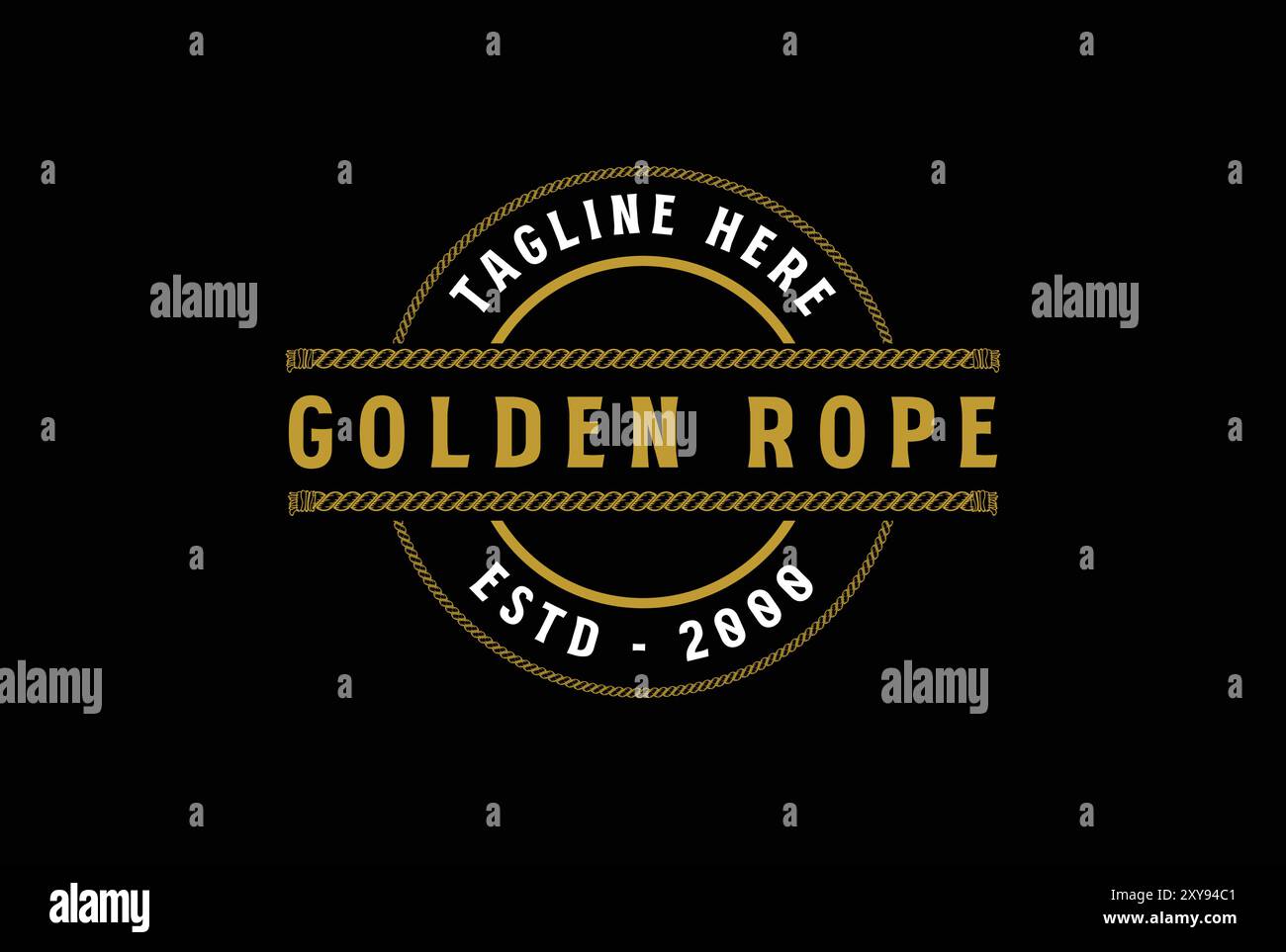 Golden Rope Badge Emblem Stamp Label Logo Design Vector Stock Vector ...
