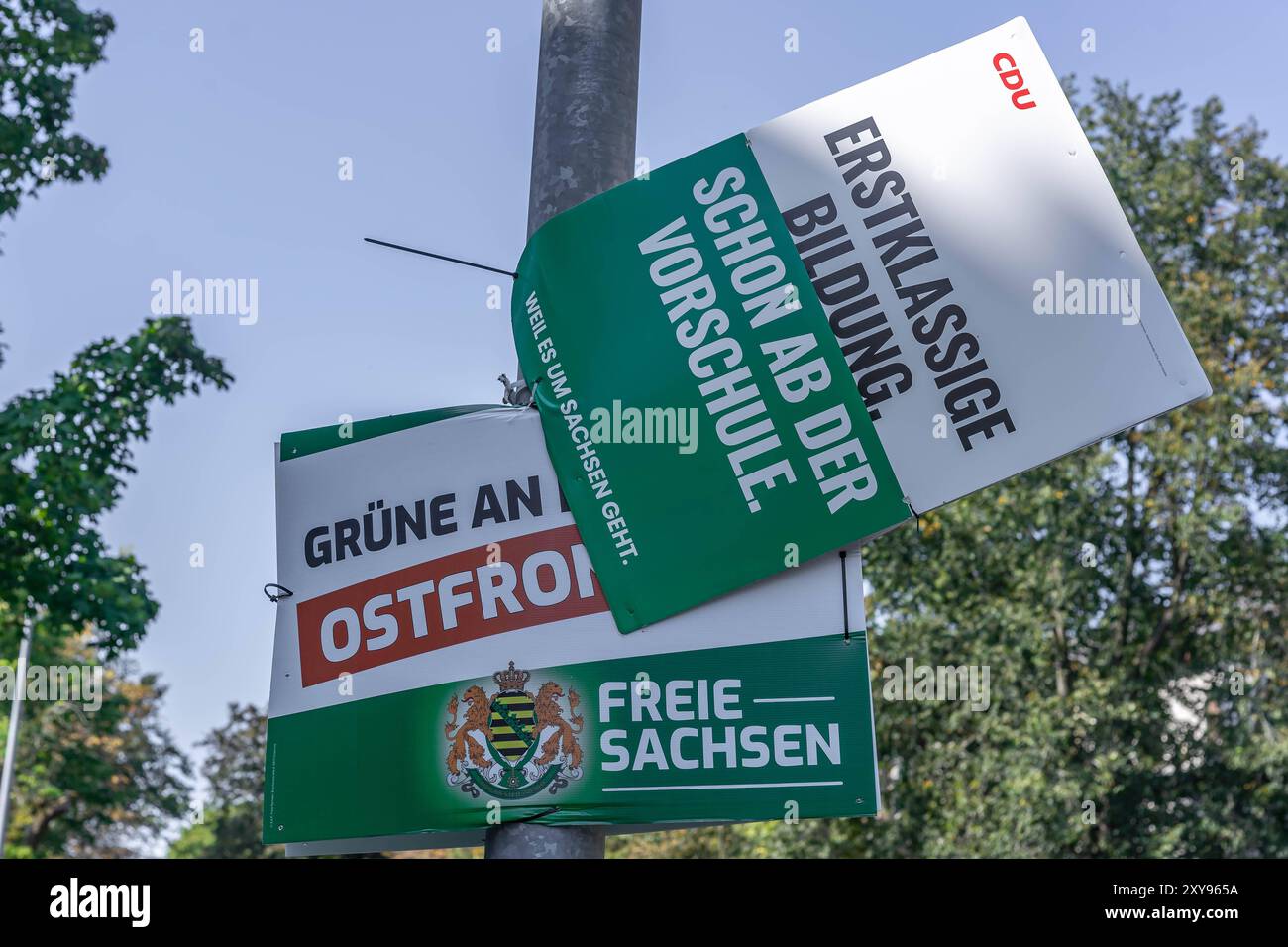 Deutschland 2024: Wahlplakate für die Landtagswahl 2024 in Sachsen Im ...