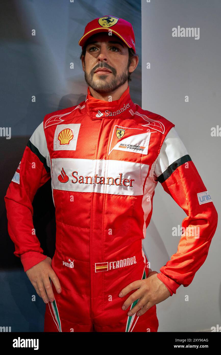 Fernando Alonso figure in the Wax Museum in Barcelona, Spain Stock ...