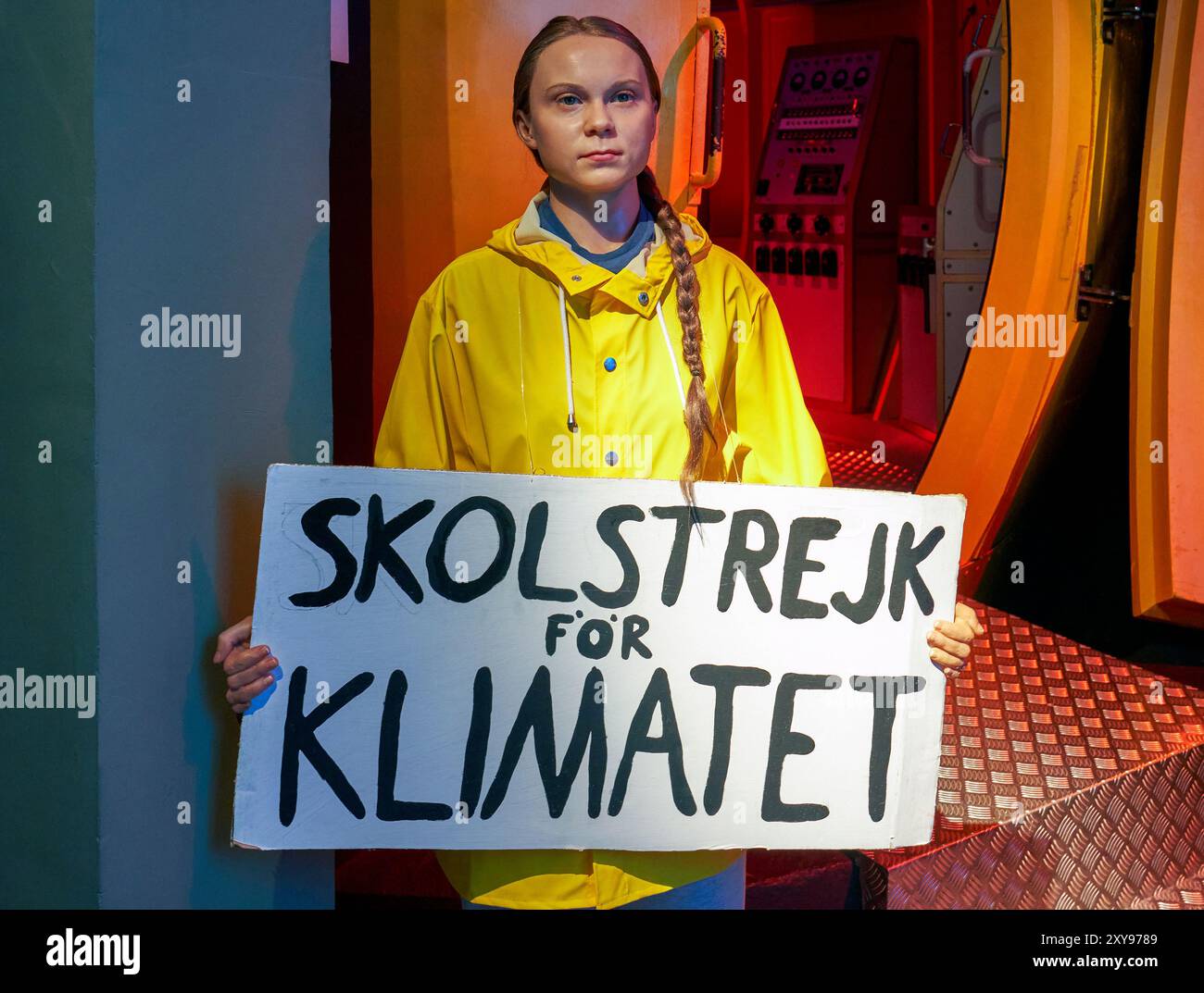 Greta Thunberg figure in the Wax Museum in Barcelona, Spain Stock Photo ...