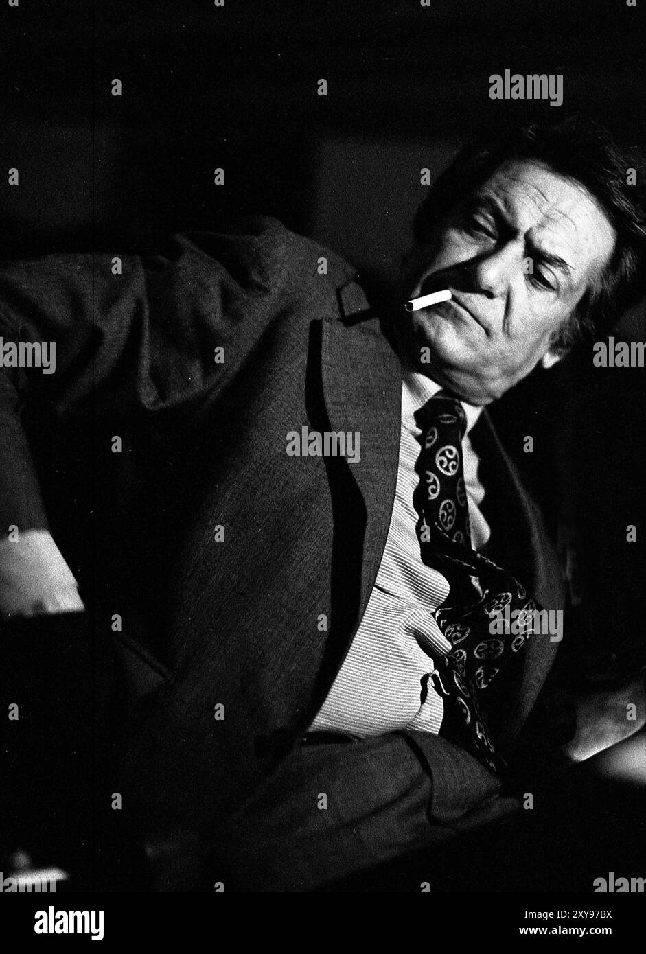 Spanish theater, film and TV actor Alberto Closas attending a rehearsal ...