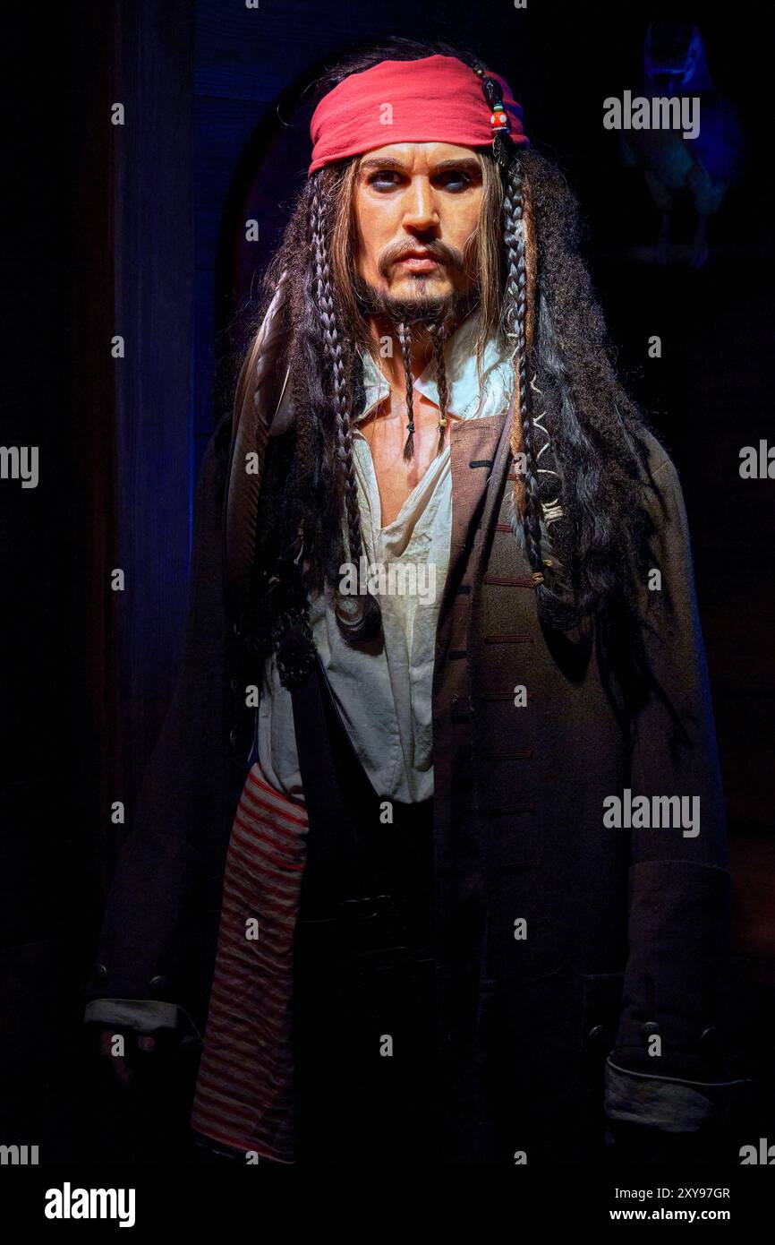 Jack Sparrow (Johny Depp) figure in the Wax Museum in Barcelona, Spain ...