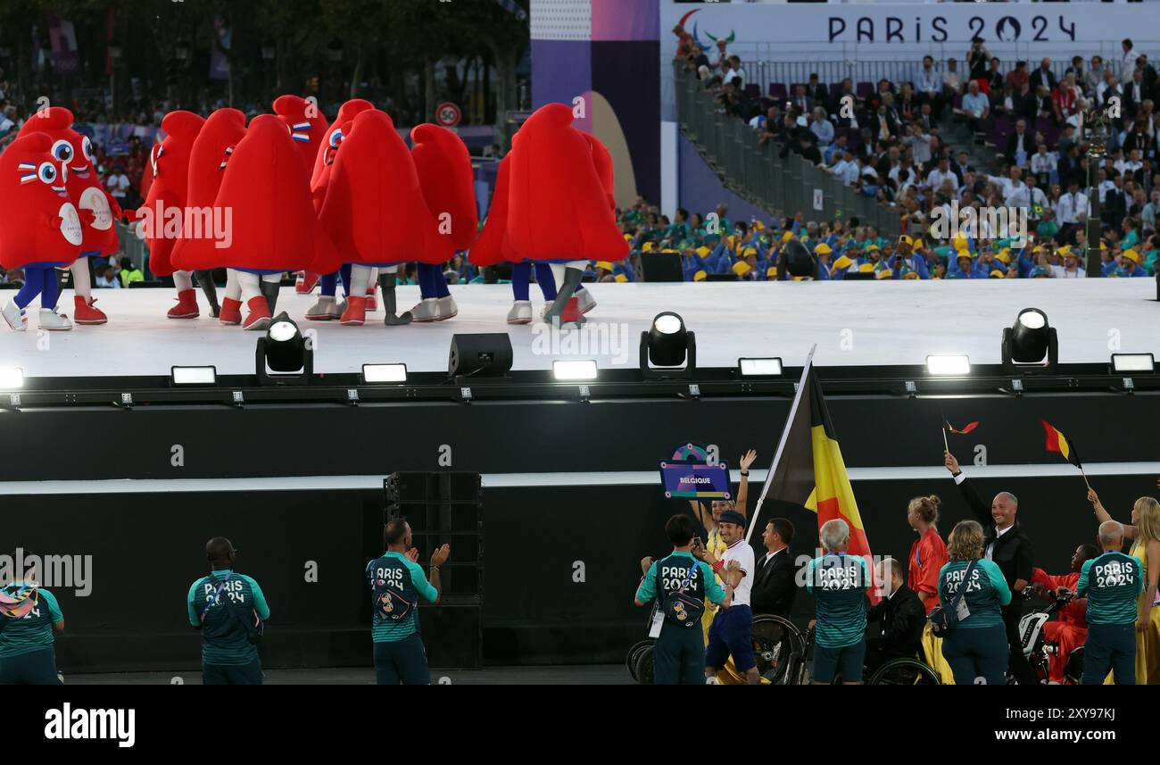 Paris, France. 28th Aug, 2024. Belgian Paralympic athletes pictured ...