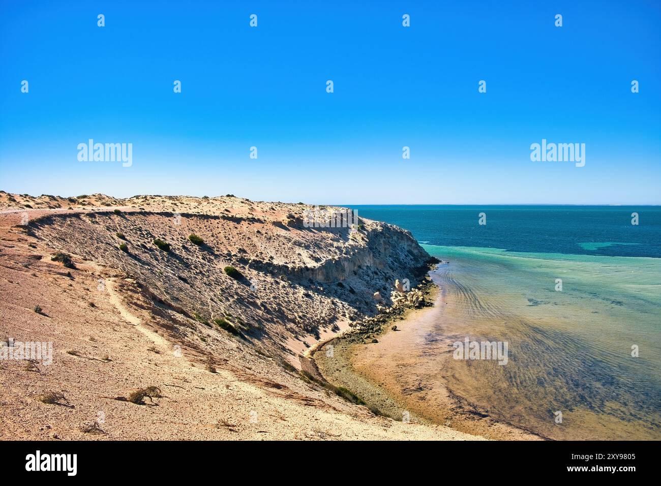 The cliffs at the coast of Eagle Bluff, Shark Bay, Denham, Western ...