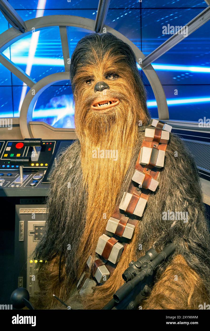 Chewbacca (a fictional character in Star Wars) figure in the Wax Museum ...