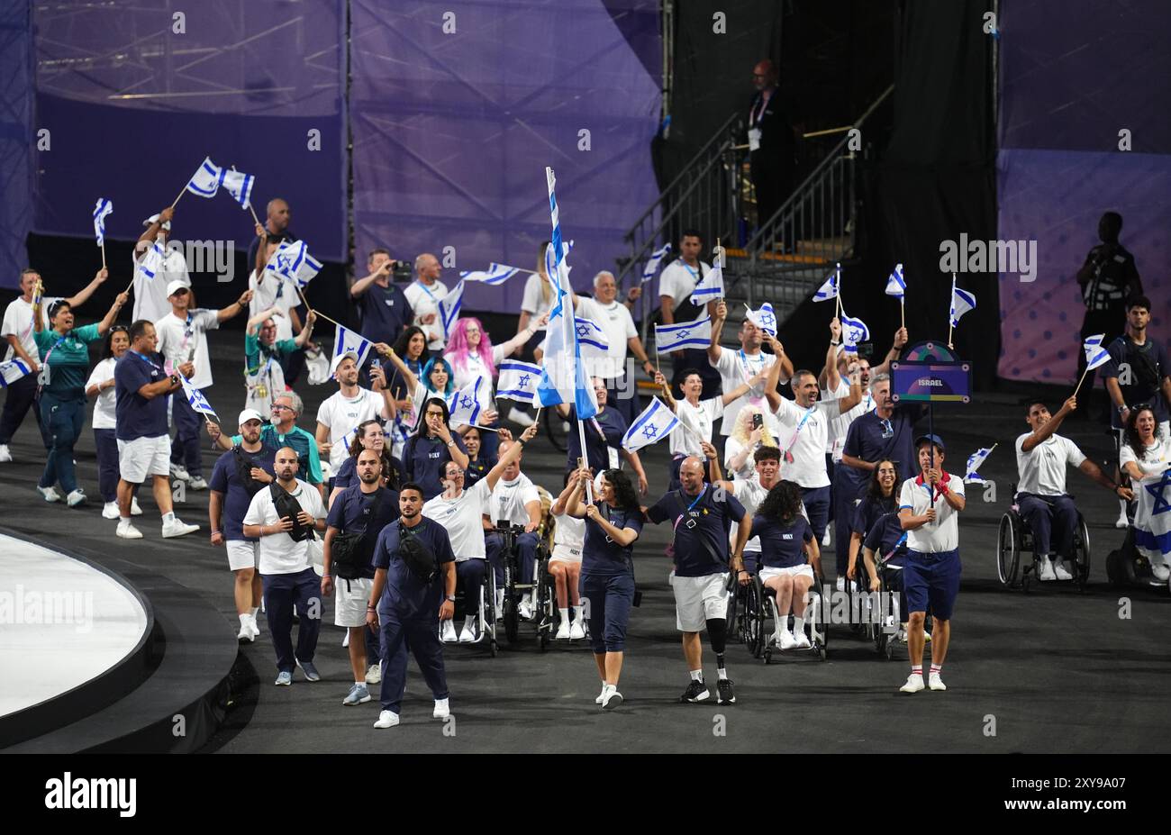 Israel parade with the athletes during the opening ceremony of the ...