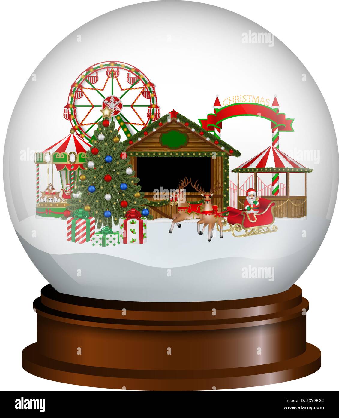 Christmas market tree decorations Stock Vector Images - Alamy