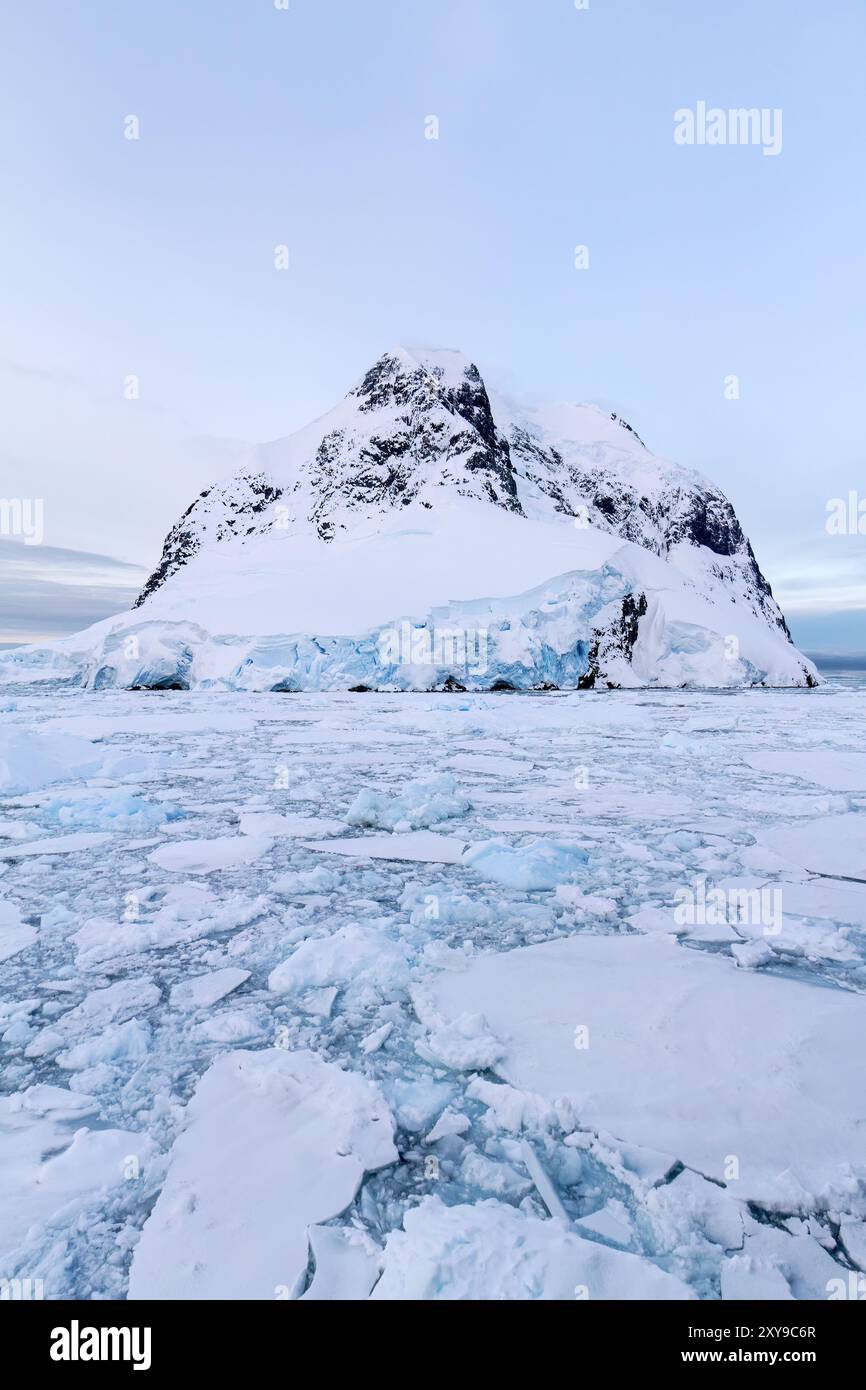 View of the snow-capped mountains on Booth Island, forming the western ...