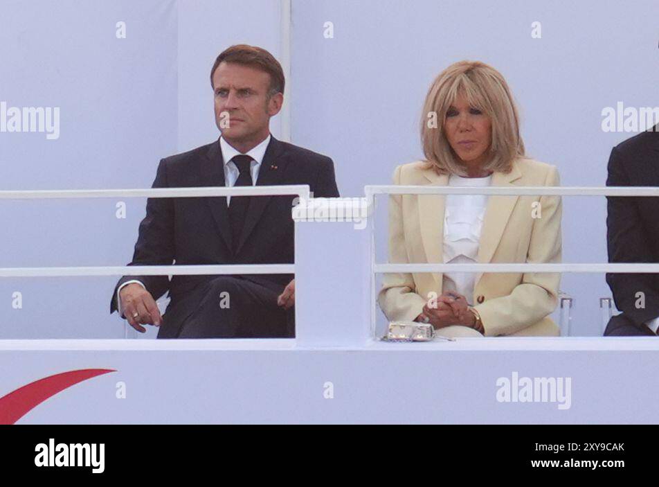 Emmanuel Macron, President of the French Republic and wife Brigitte ...