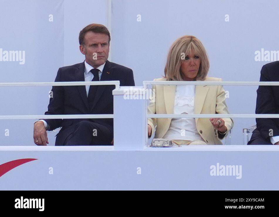 Emmanuel Macron, President of the French Republic and wife Brigitte ...