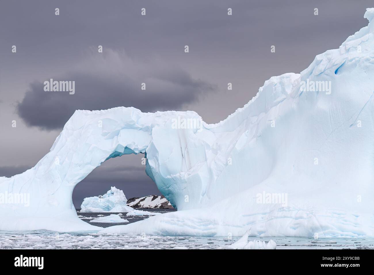Icebergs near the Antarctic Peninsula during the summer months ...