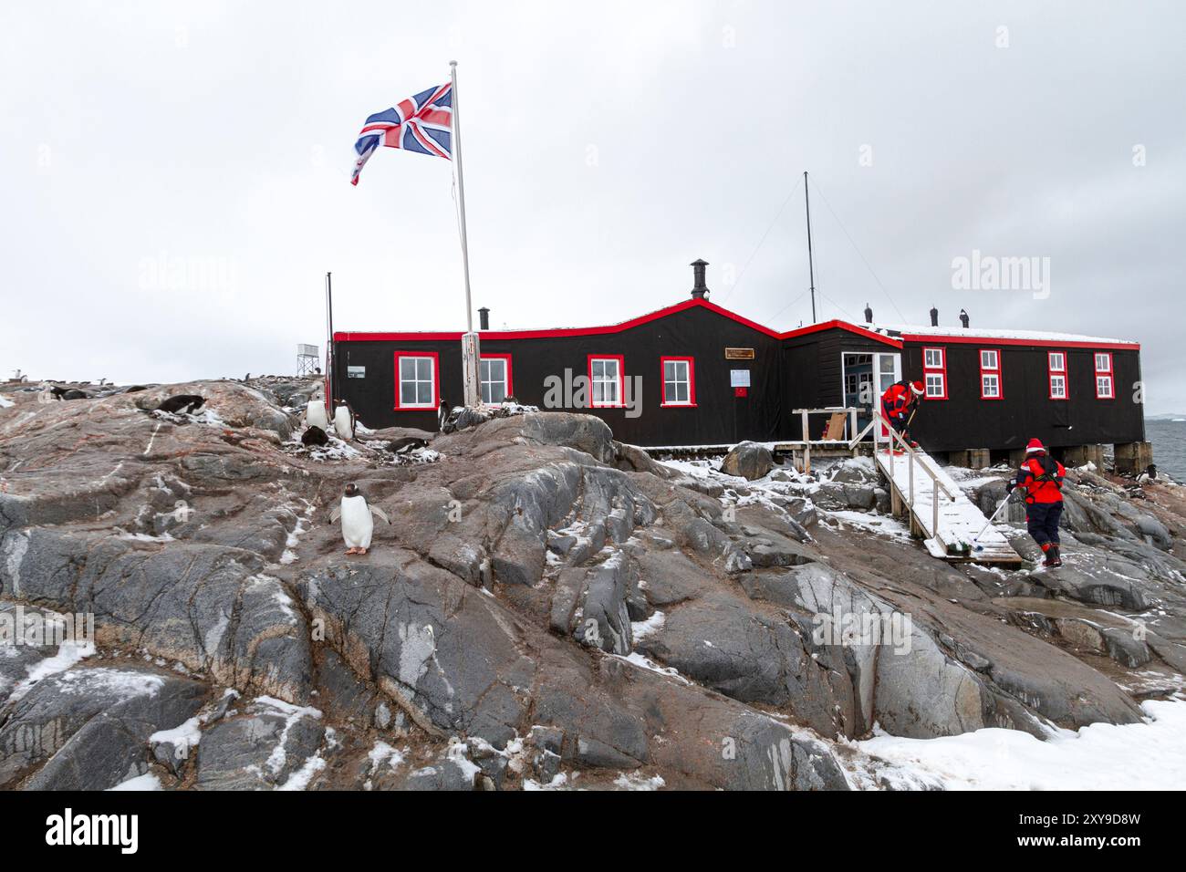 View of British Base A research station at Port Lockroy on the western ...
