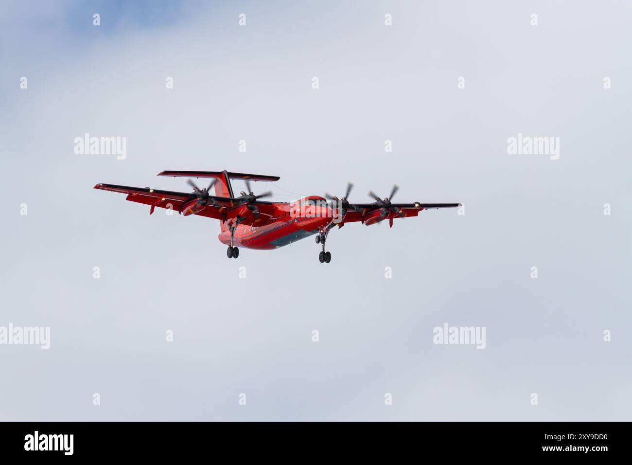 British Antarctic Survey (BAS) research plane landing at the Chilean ...