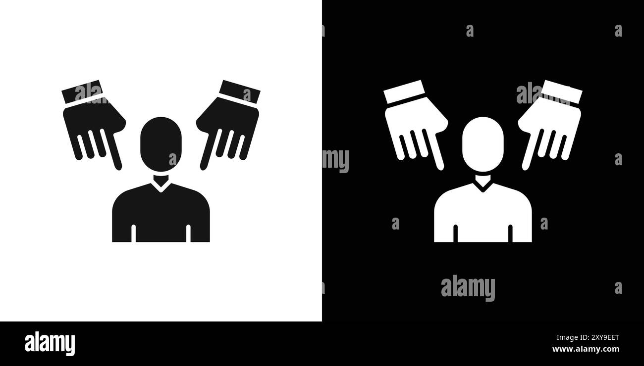 accusation guilty icon logo sign vector outline in black and white ...