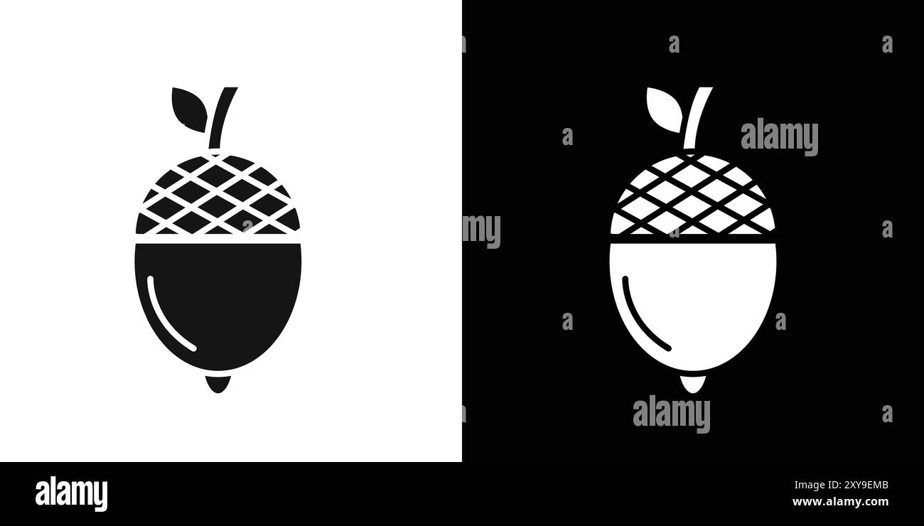 acorn icon logo sign vector outline in black and white color Stock ...