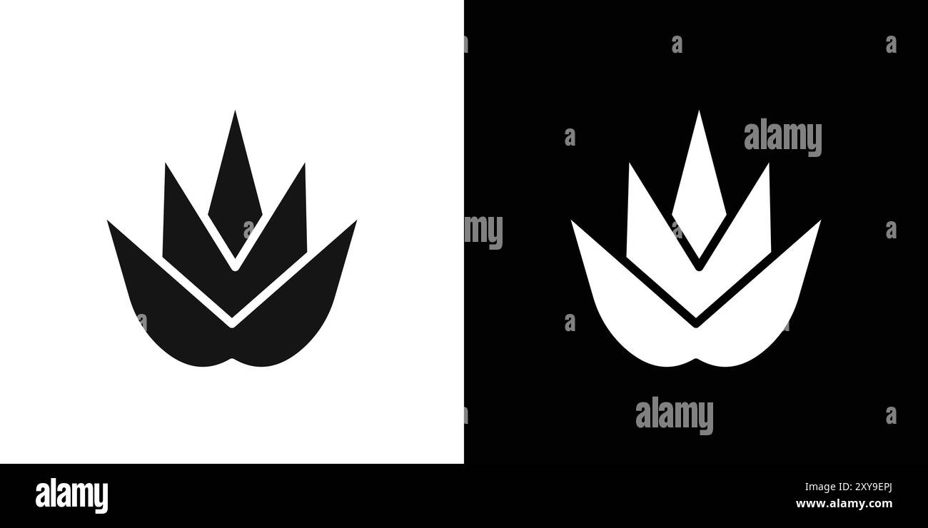 agave icon logo sign vector outline in black and white color Stock ...