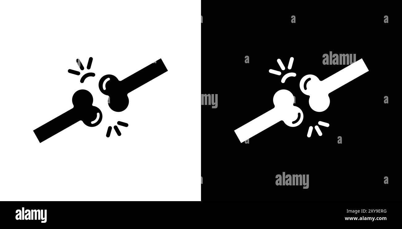 Arthritis knee joint pain icon logo sign vector outline in black and white color Stock Vector ...