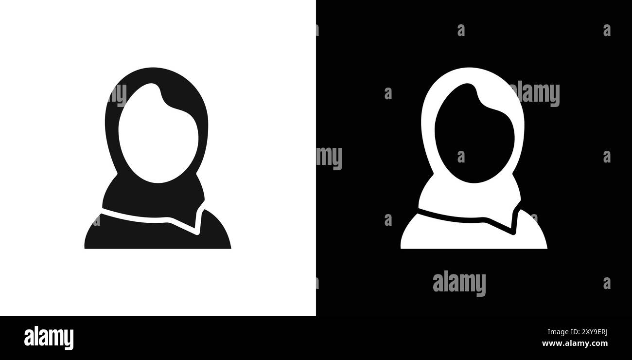 Arab woman icon logo sign vector outline in black and white color Stock ...