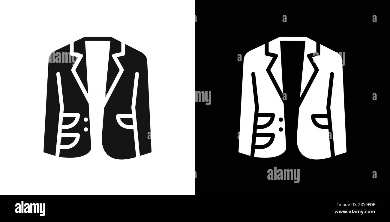 Blazer icon logo sign vector outline in black and white color Stock ...