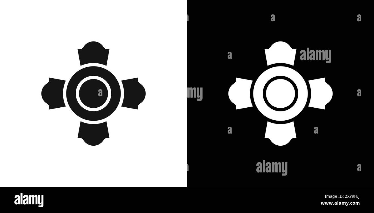 Blank Fire Department badge icon logo sign vector outline in black and ...