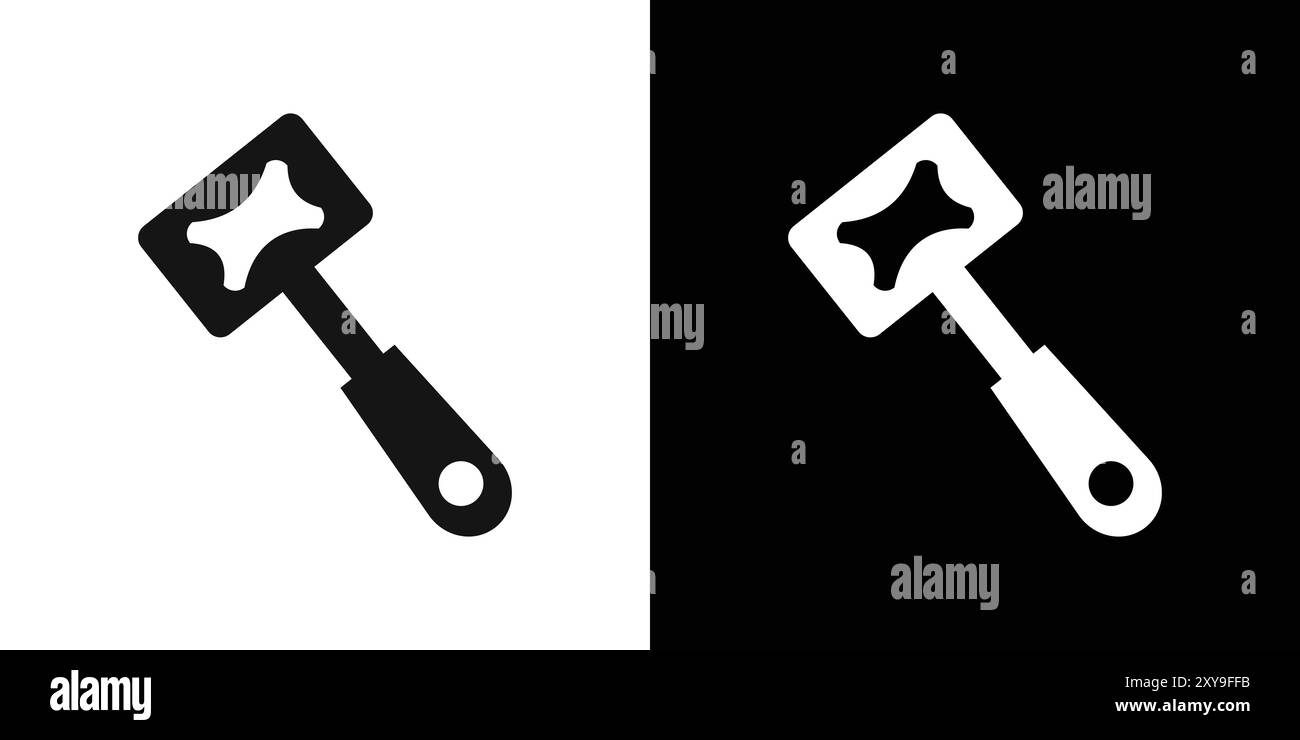 Bottle opener icon logo sign vector outline in black and white color ...