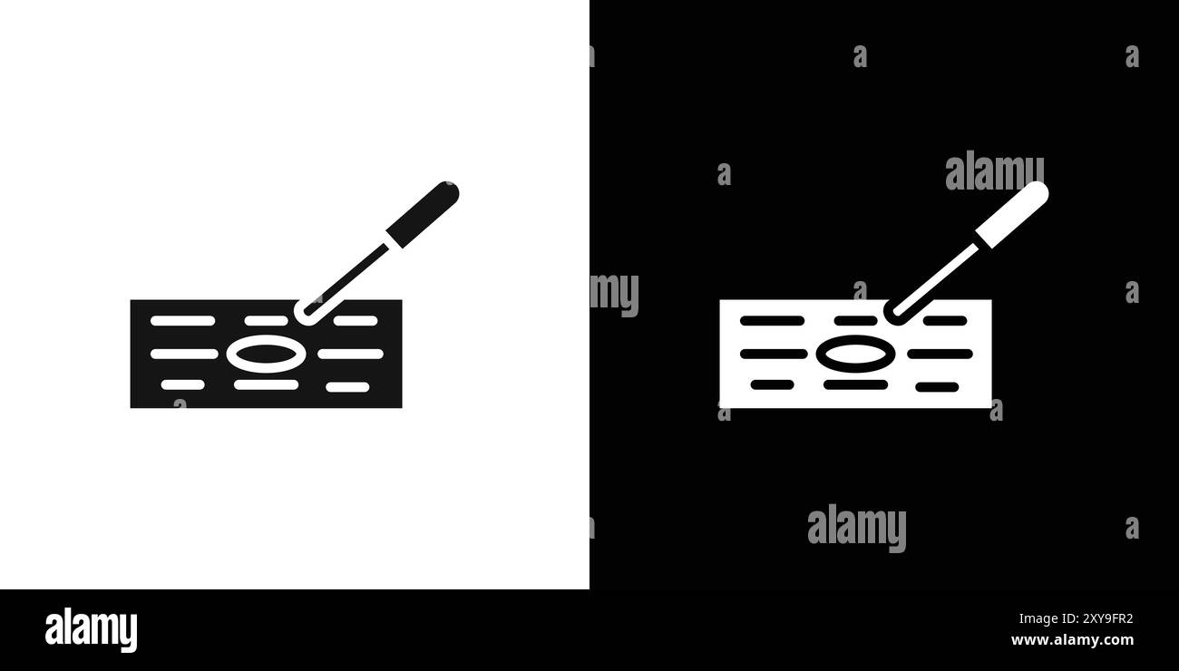 chisel icon logo sign vector outline in black and white color Stock ...