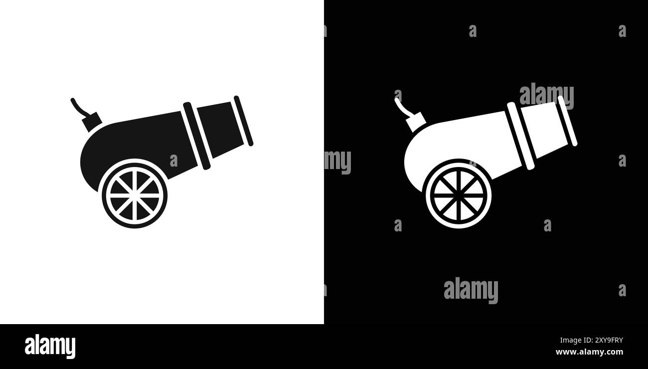 Cannon icon logo sign vector outline in black and white color Stock ...