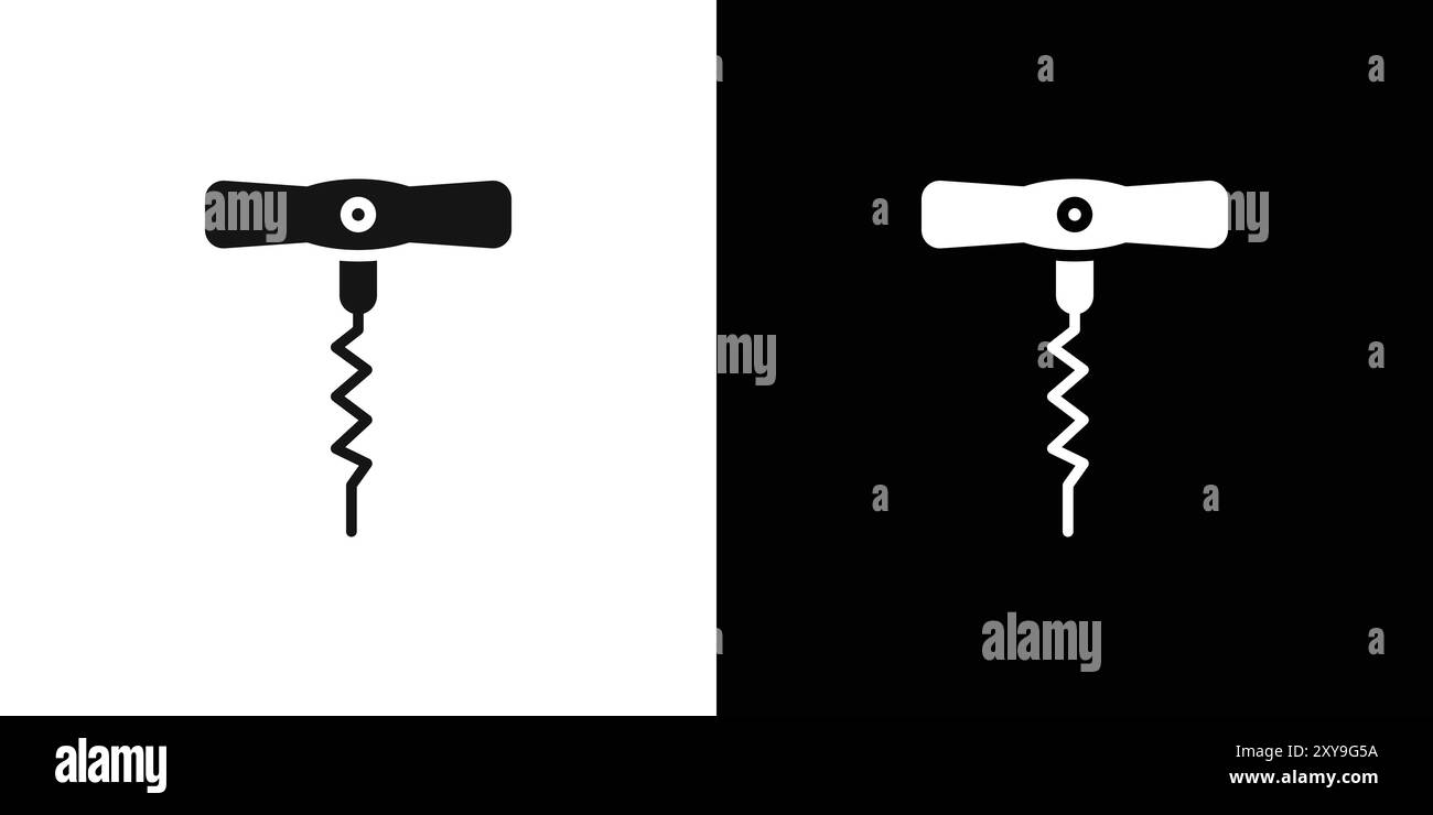 corkscrew icon logo sign vector outline in black and white color Stock ...
